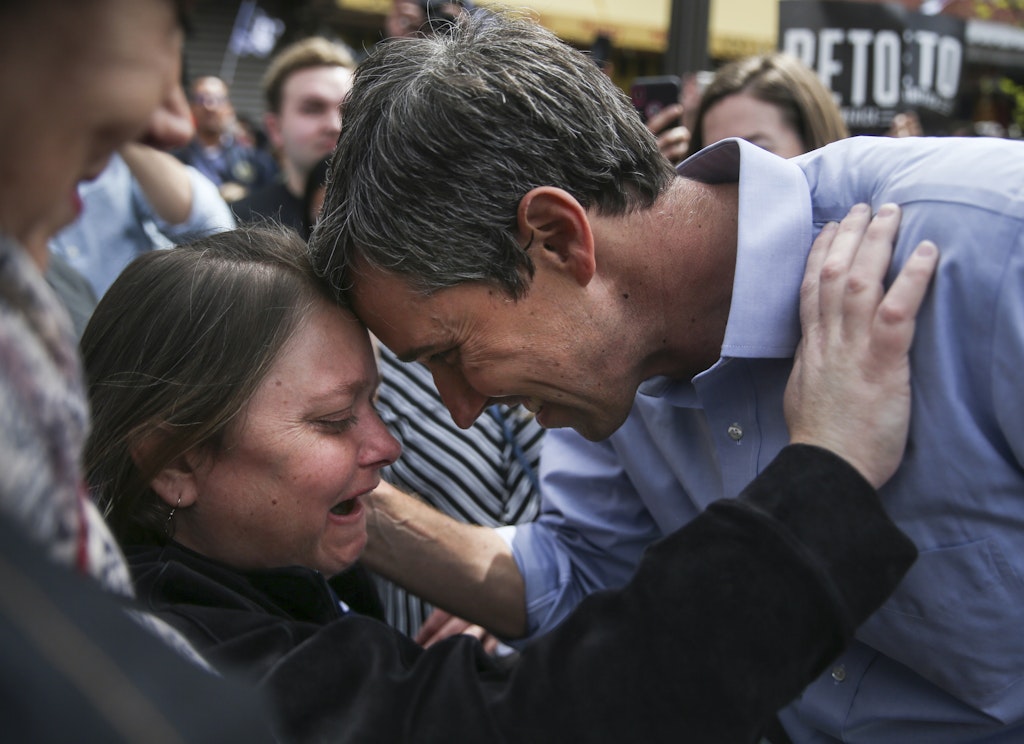 Beto O’Rourke embraced his sister Erin O’Rourke after speaking at his ...