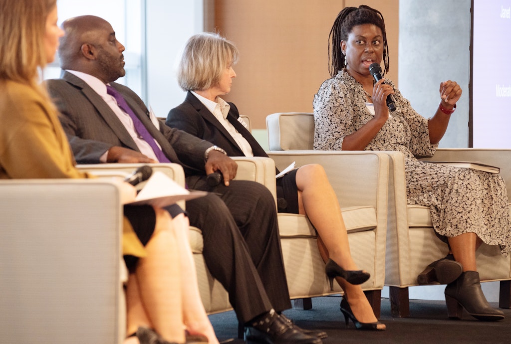 joli robinson far right president and ceo of housing forward spoke ...